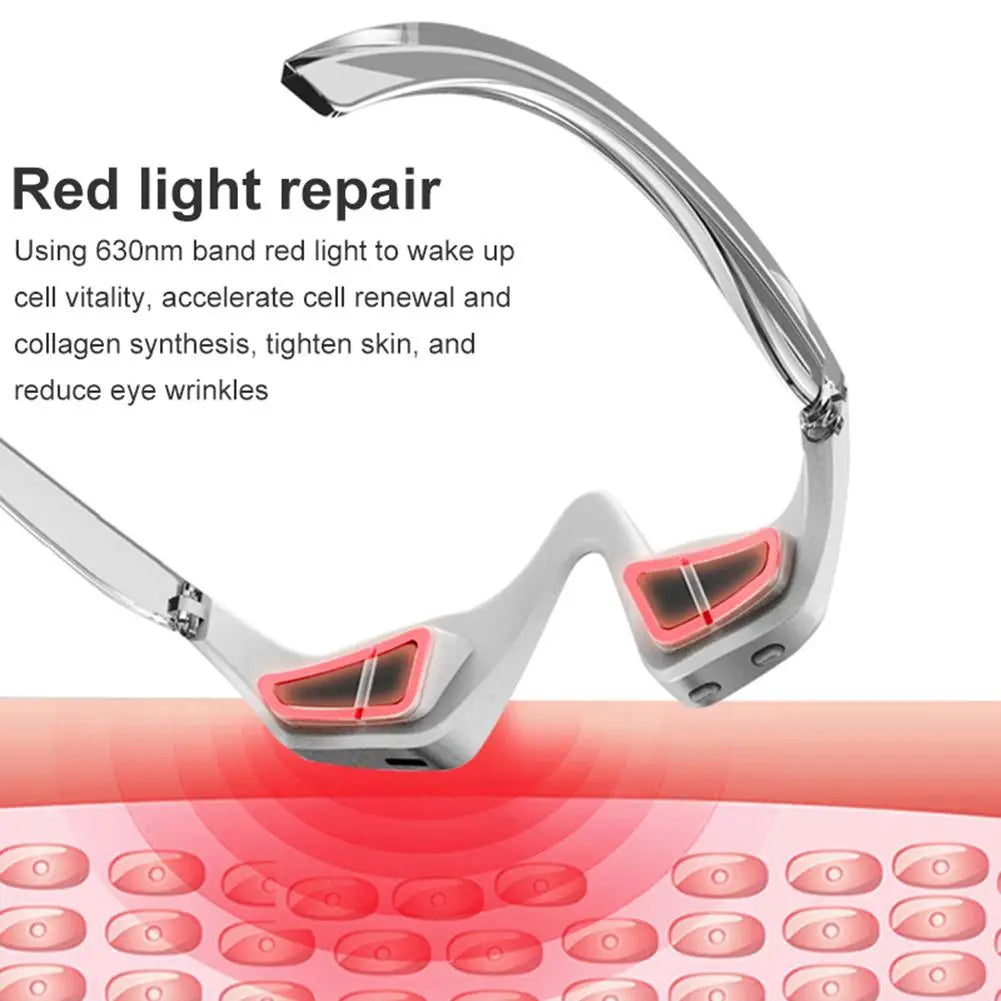 Rechargeable Micro-Current Pulse Red Light Therapy EMS Revital Eye Mas ...