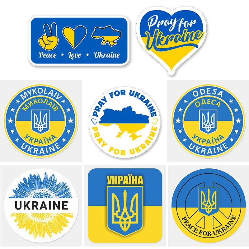 Removable Ukraine Flag Decal Stickers — Cloverbliss Co. | Unique Gifts ...