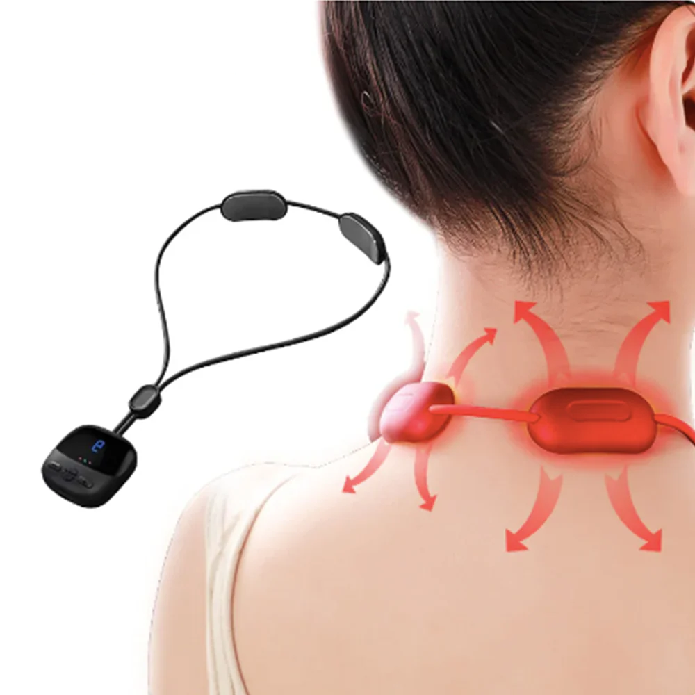 Smart TENS + EMS Mini Rechargeable Neck Massager with Heat Therapy ...