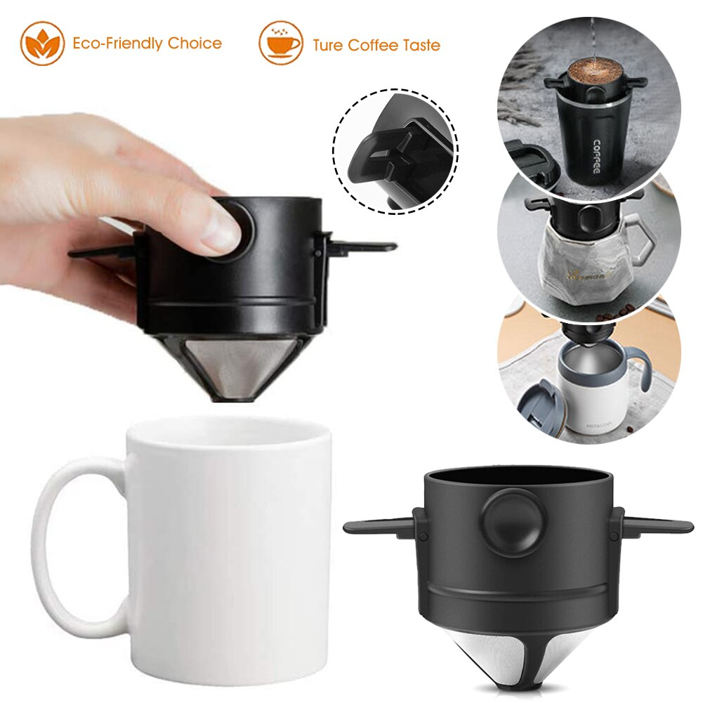 Portable Reusable Stainless Steel Drip Coffee Filter or Tea Infuser ...