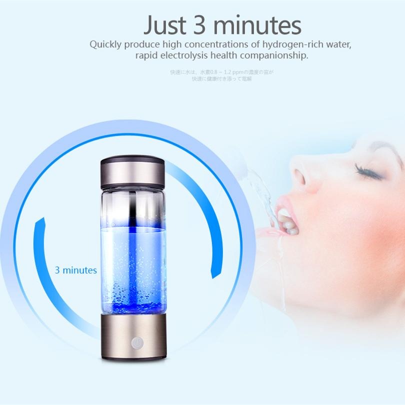 Hydrogen Rich Ionizer Glass Water Bottle | Boost Anti-Aging ...