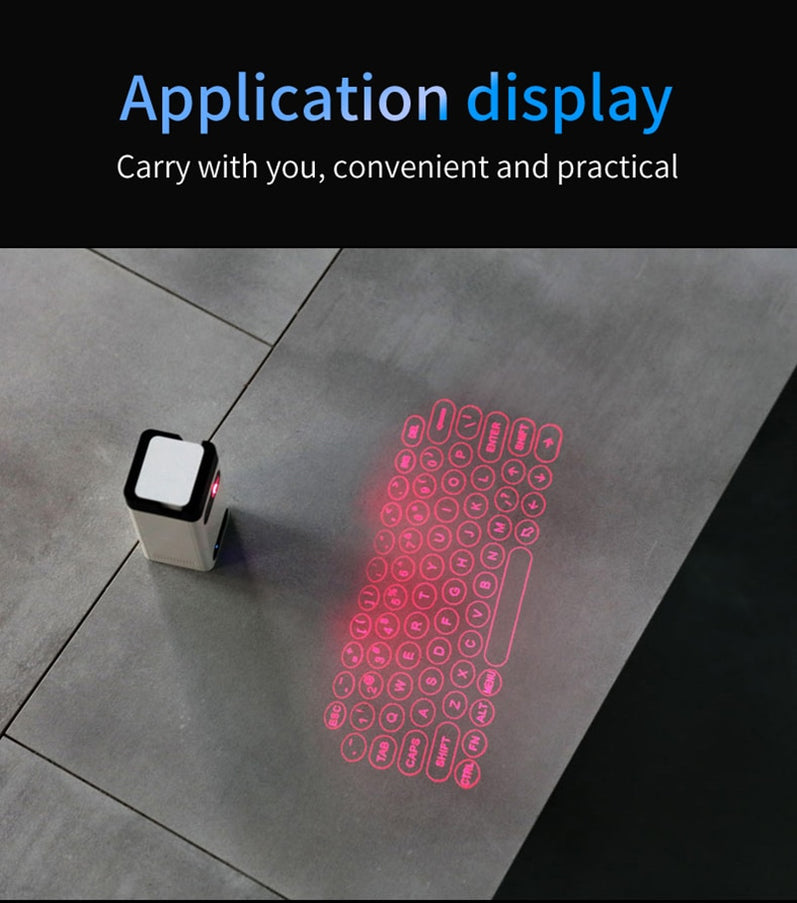 Wireless Virtual Laser Projector QWERTY Keyboard For Smartphone, Compu ...