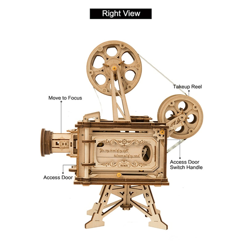 Hand Crank Classic Film Projector Vitascope 3D Wooden Puzzle ...