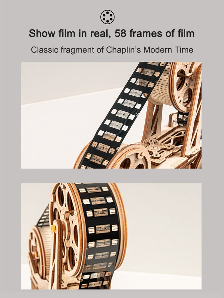 Hand Crank Classic Film Projector Vitascope 3D Wooden Puzzle ...