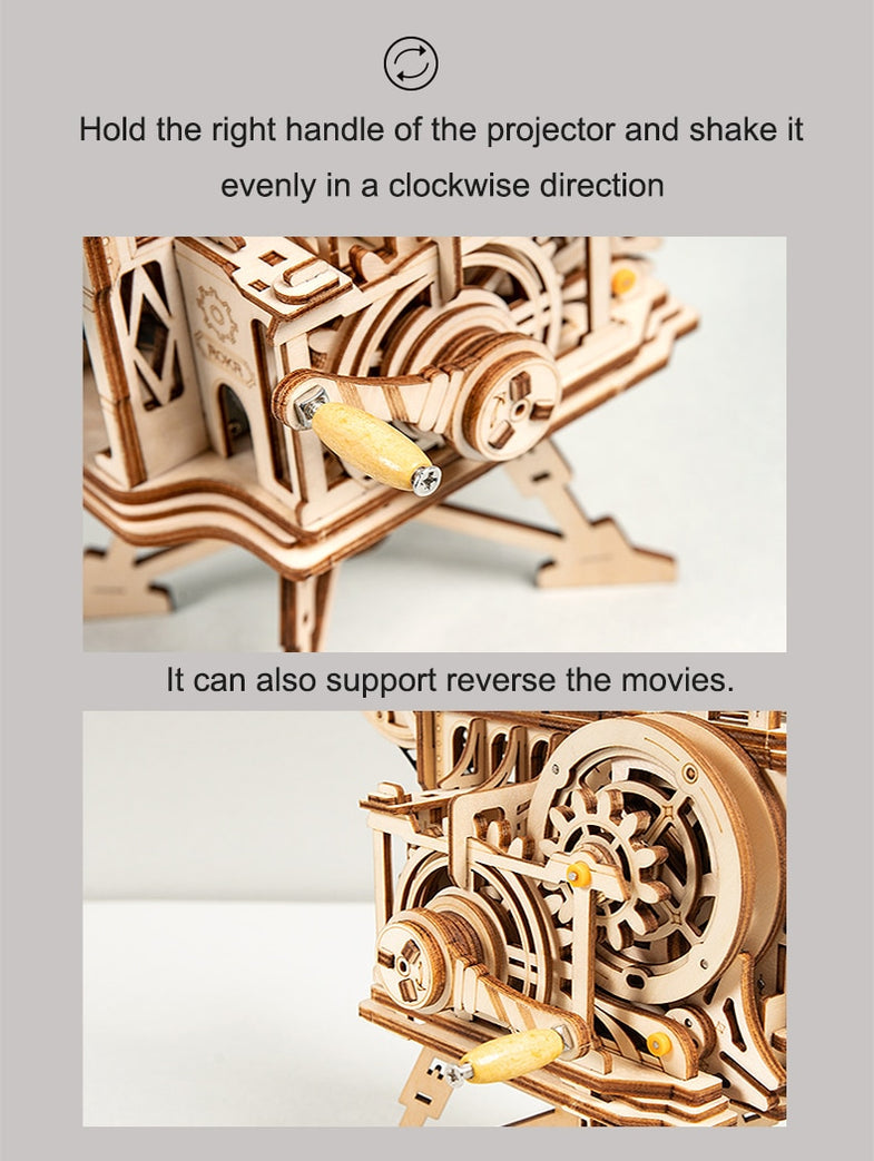 Hand Crank Classic Film Projector Vitascope 3D Wooden Puzzle ...